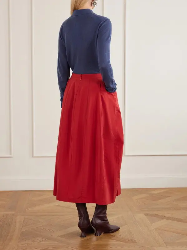 Tibi Lantern Paneled Shell Skirt