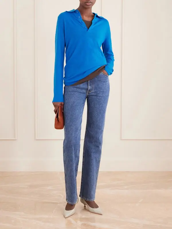 Tibi Wool-blend Knit Polo Sweater