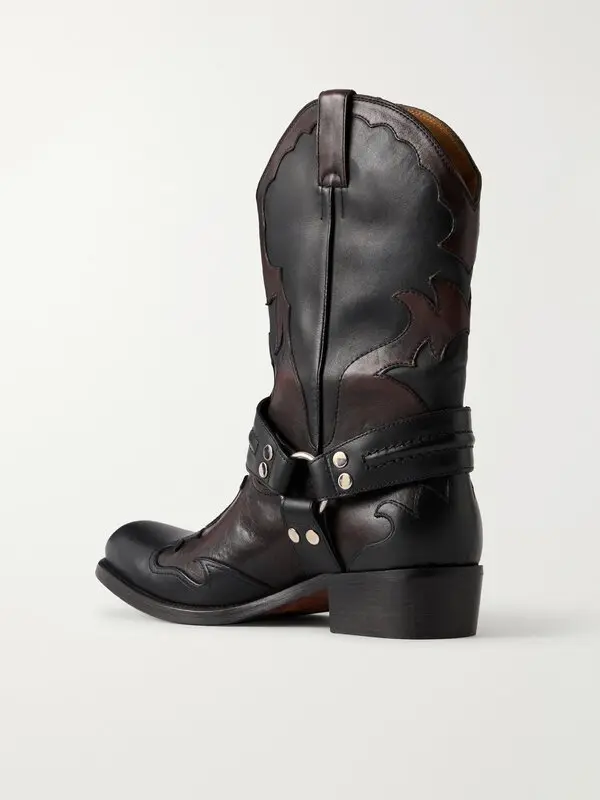 Versace Cowboy 30 Leather Ankle Boots