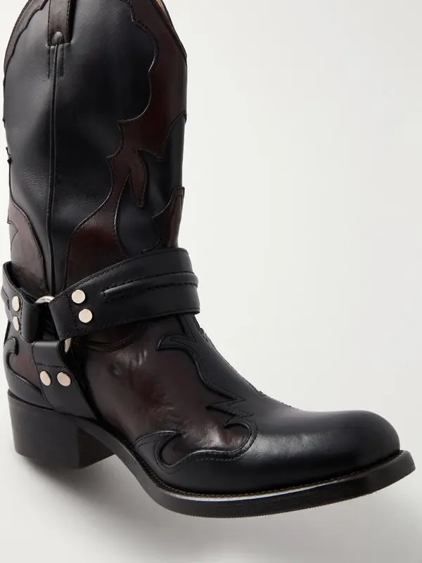 Versace Cowboy 30 Leather Ankle Boots