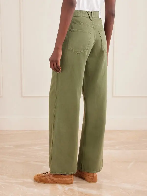 Veronica Beard Kasey Mid-rise Wide-leg Jeans - Green