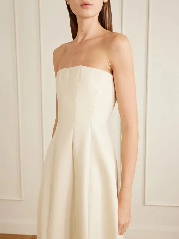 Khaite Stela Wool And Silk-blend Midi Dress