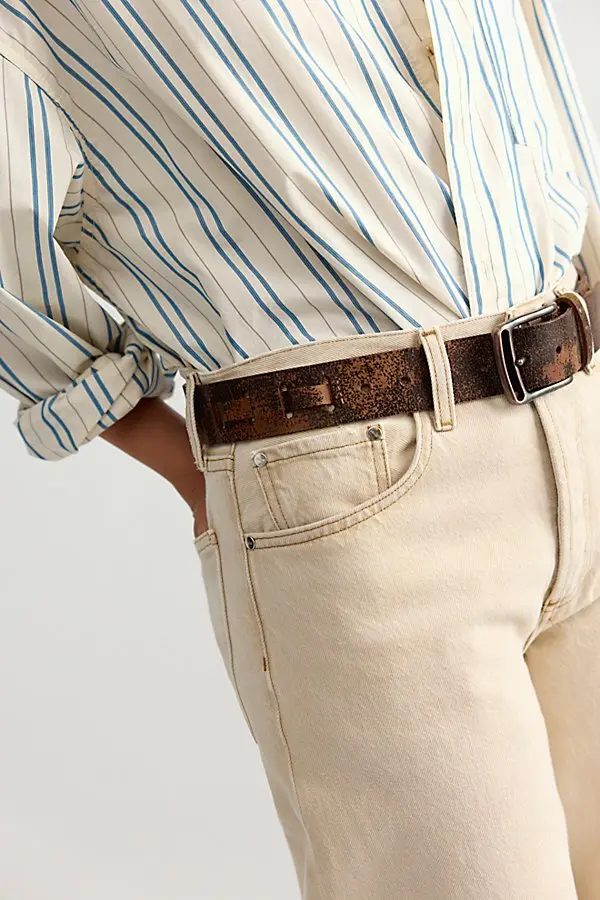 We The Free Dallas Distressed Leather Belt - Sandblast