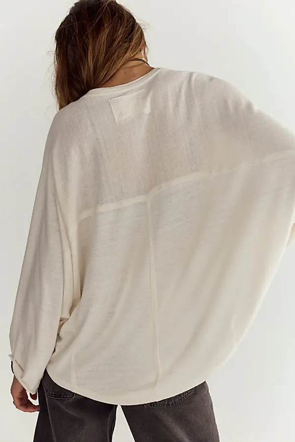 We The Free Like No Other" Silk Long Sleeve Tee - Tea