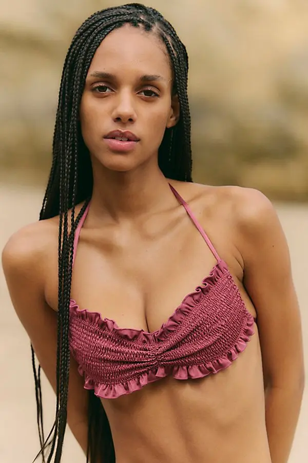 SLOW MOTION Belle Smocked Bikini Top