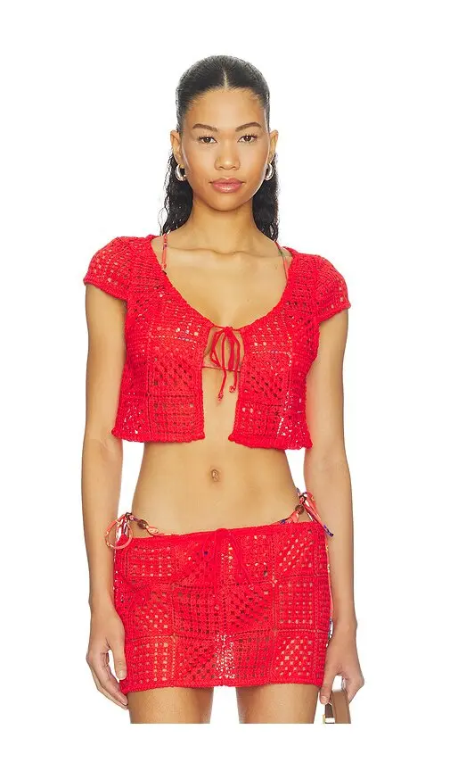 LOVERS AND FRIENDS Antigua Top In . Also - Red