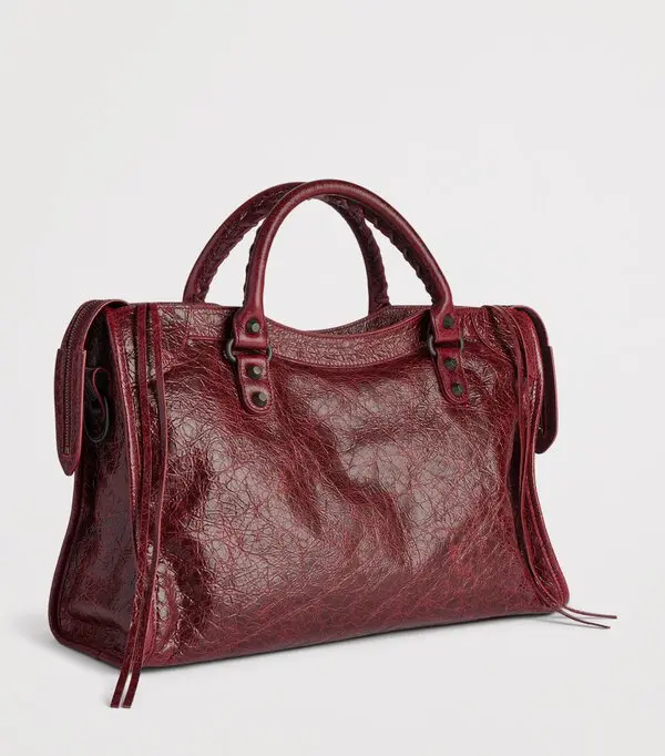 Balenciaga Medium Lambskin Le City Top-handle Bag - Burgundy