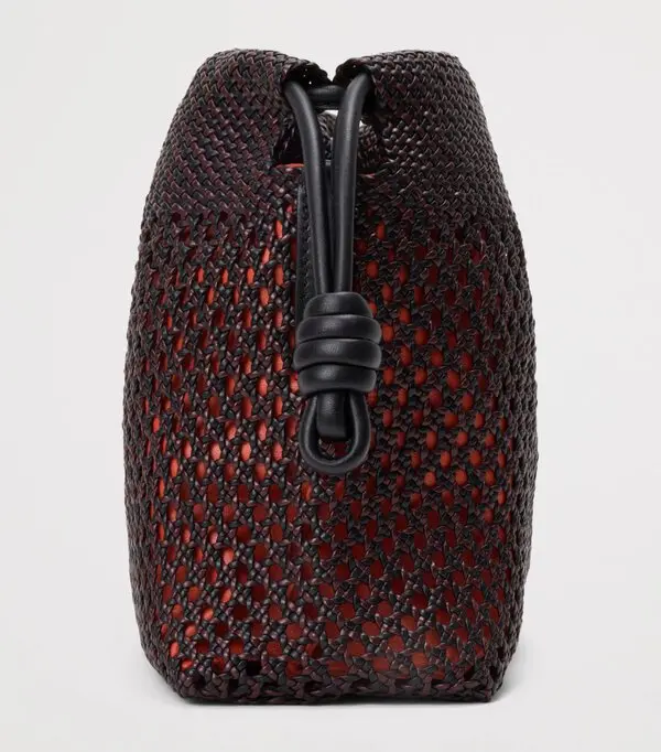 Loewe Medium Woven Leather Flamenco Clutch Bag - Black