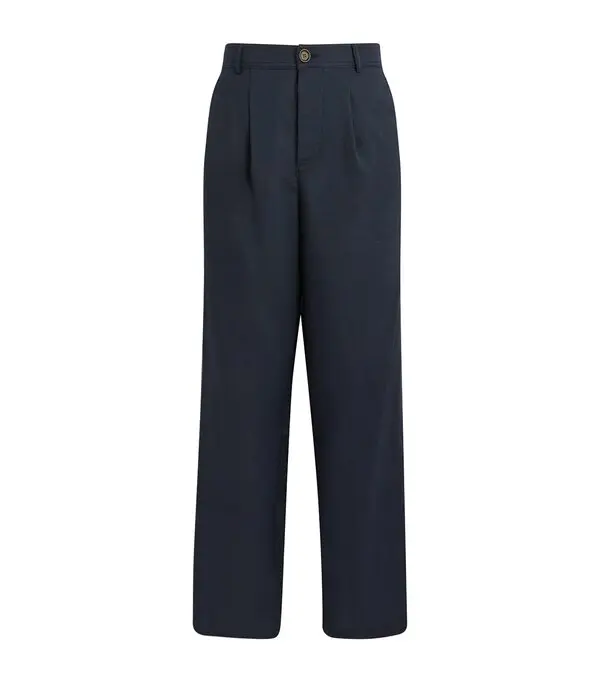 Oliver Peoples Oxford Pleated Drawstring Trousers - Navy
