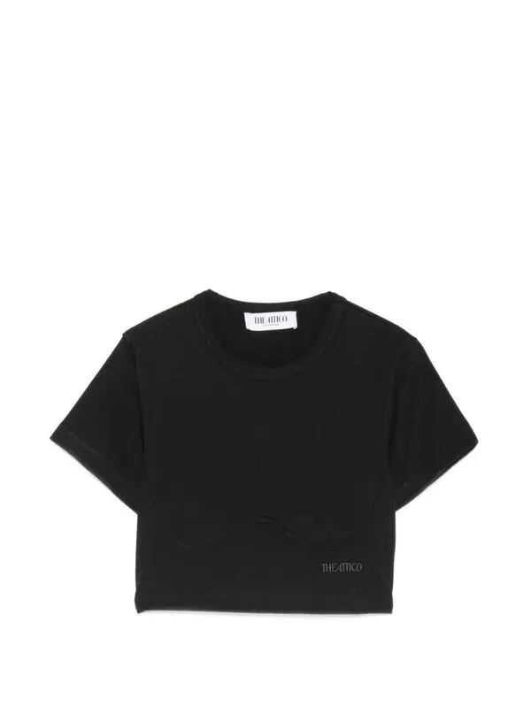 Attico Logo Cotton T-shirt - Black