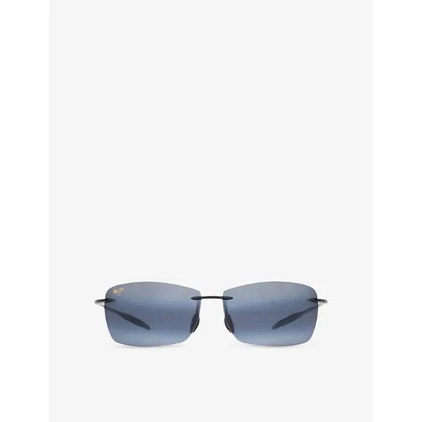 Maui Jim 423 Lighthouse Rectangle Acetate Sunglasses - Black