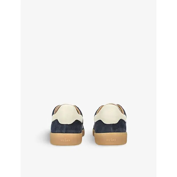 Hogan Monogram-embellished Suede Low-top Trainers - Navy