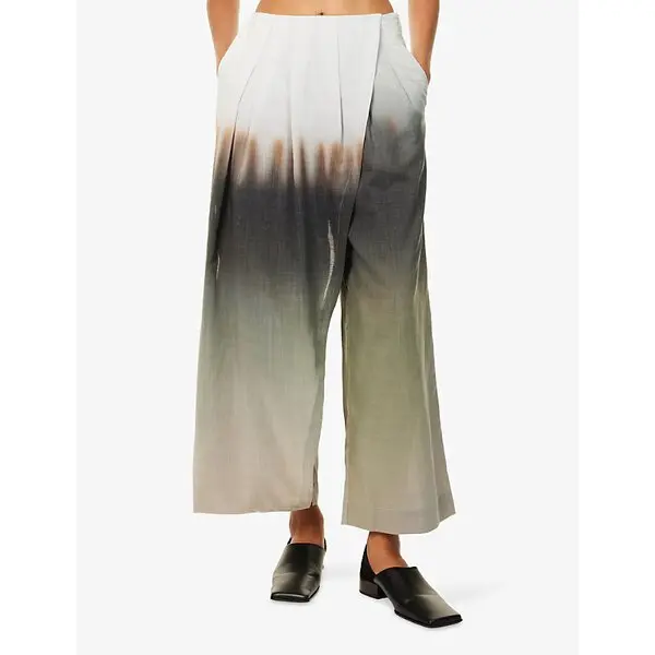 Issey Miyake June Plumage Wrap Woven Trousers
