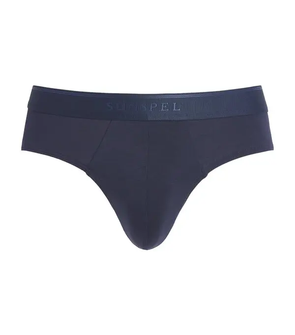 Sunspel Stretch-cotton Briefs - Navy