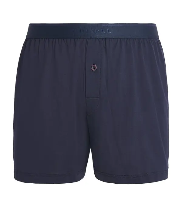 Sunspel Superfine Cotton Boxer Shorts - Navy