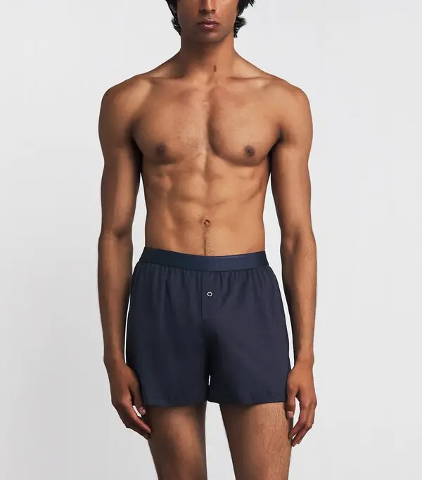 Sunspel Superfine Cotton Boxer Shorts - Navy
