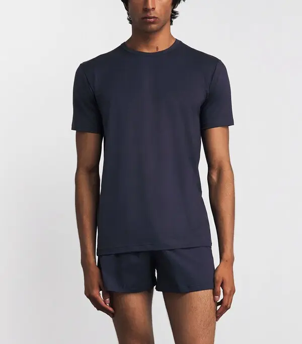Sunspel Stretch-tencel T-shirt - Navy