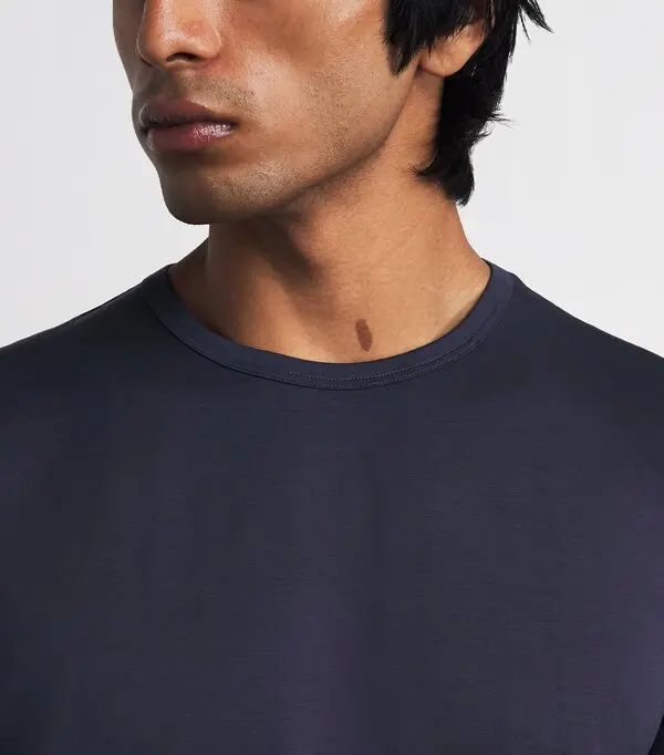 Sunspel Stretch-tencel T-shirt - Navy