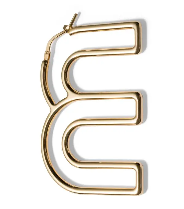 Miu Miu Logo Single Earring - Metallic