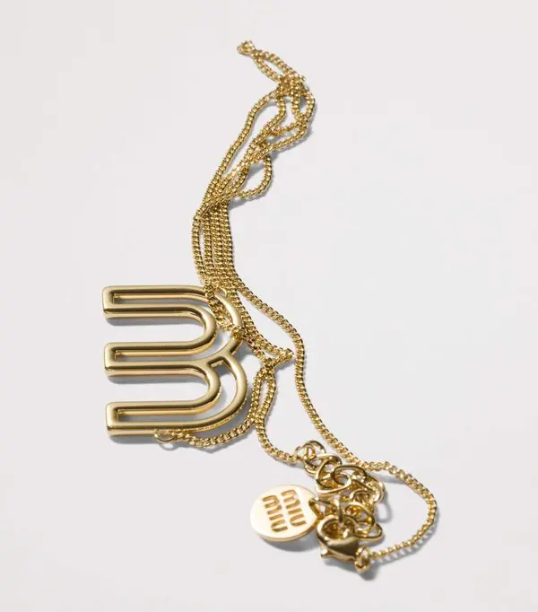 Miu Miu Logo Chain Necklace