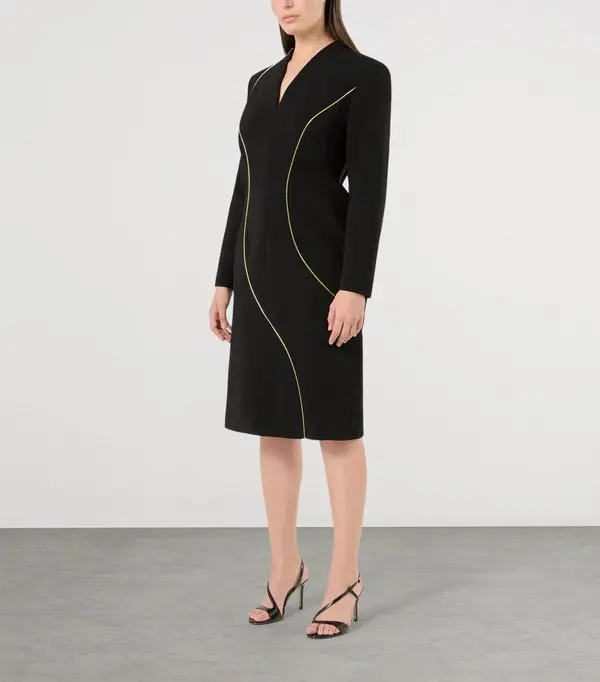 Marina Rinaldi Curved Line V-neck Midi Dress