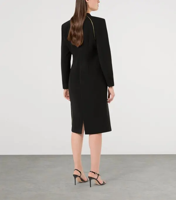 Marina Rinaldi Curved Line V-neck Midi Dress