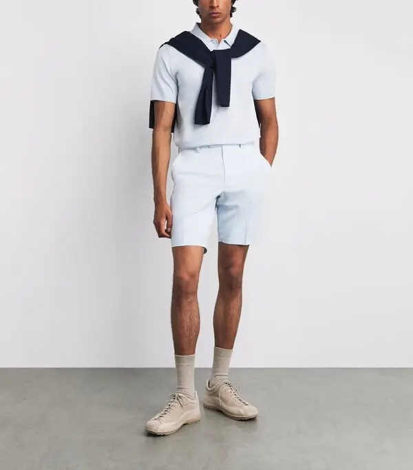J. Lindeberg Knitted Ridge Polo Shirt - Blue