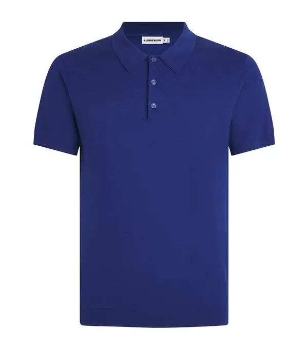 J. Lindeberg Knitted Ridge Polo Shirt - Blue