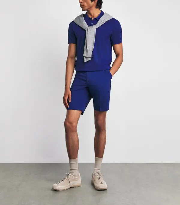 J. Lindeberg Knitted Ridge Polo Shirt - Blue