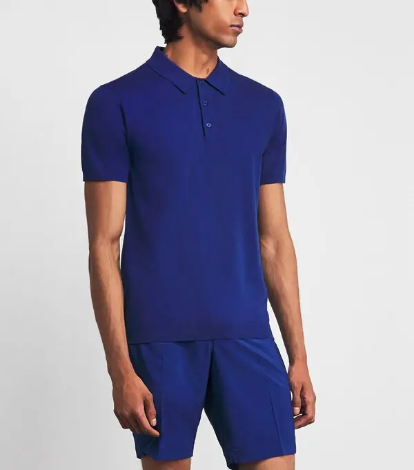 J. Lindeberg Knitted Ridge Polo Shirt - Blue