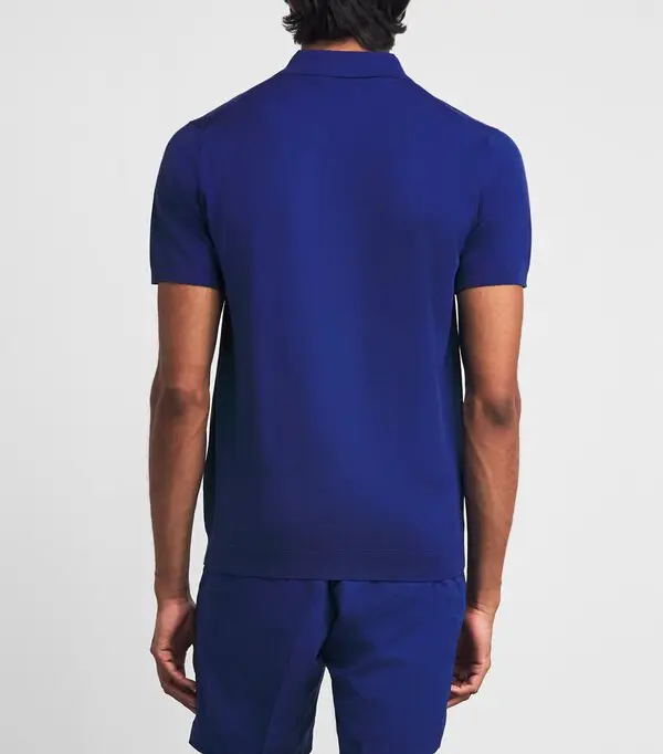 J. Lindeberg Knitted Ridge Polo Shirt - Blue