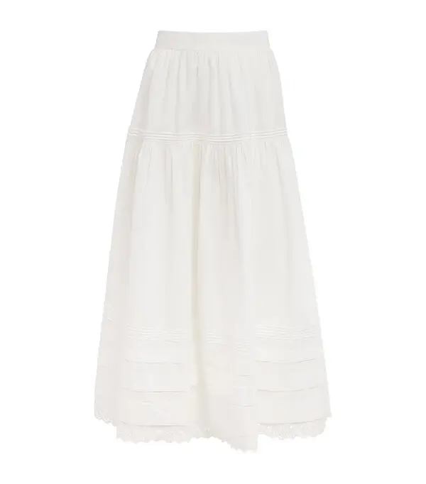 DÔEN Organic Cotton Sebastiane Midi Skirt - White