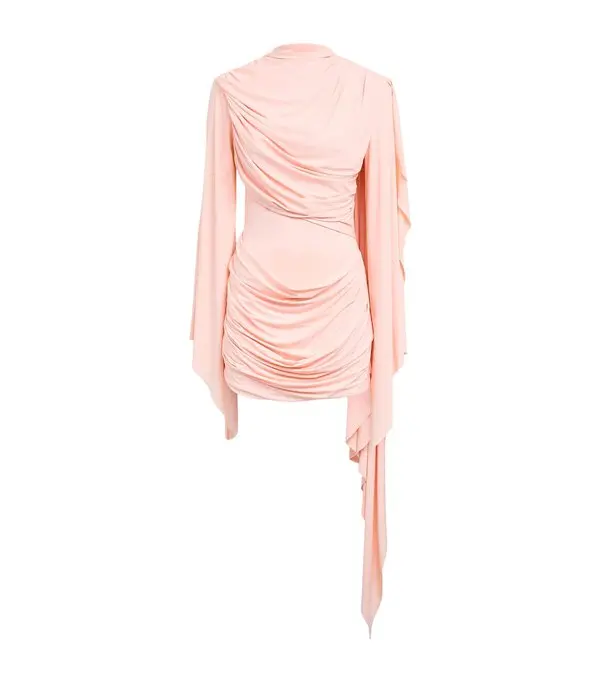 DE LA VALI Draped Perisa Mini Dress - Pink