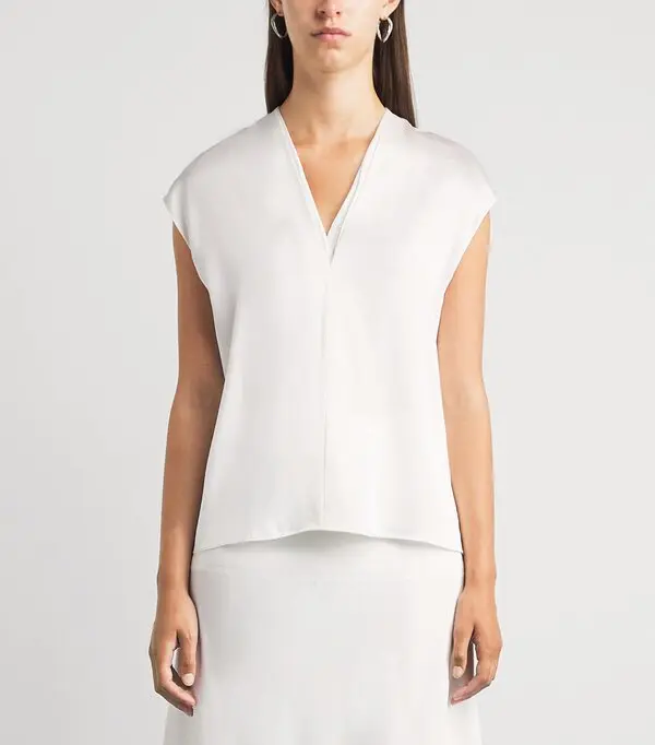 Vince Silk-blend Layered V-neck Top