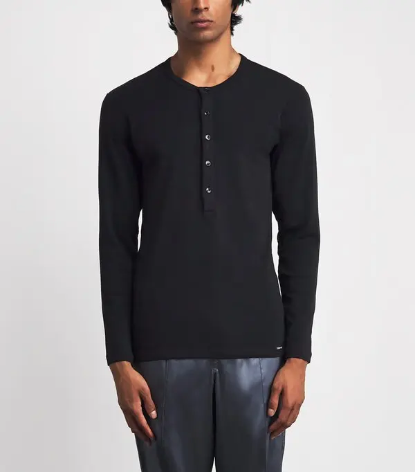 TOM FORD Stretch-cotton Henley Top