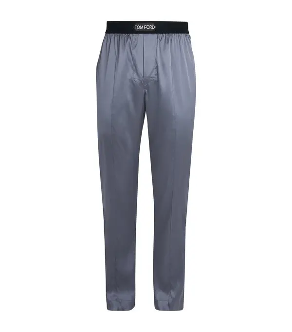 TOM FORD Silk-blend Pyjama Trousers - Grey