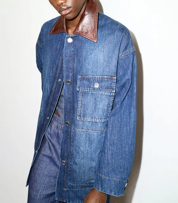Max & Co. Denim Contrast Collar Jacket