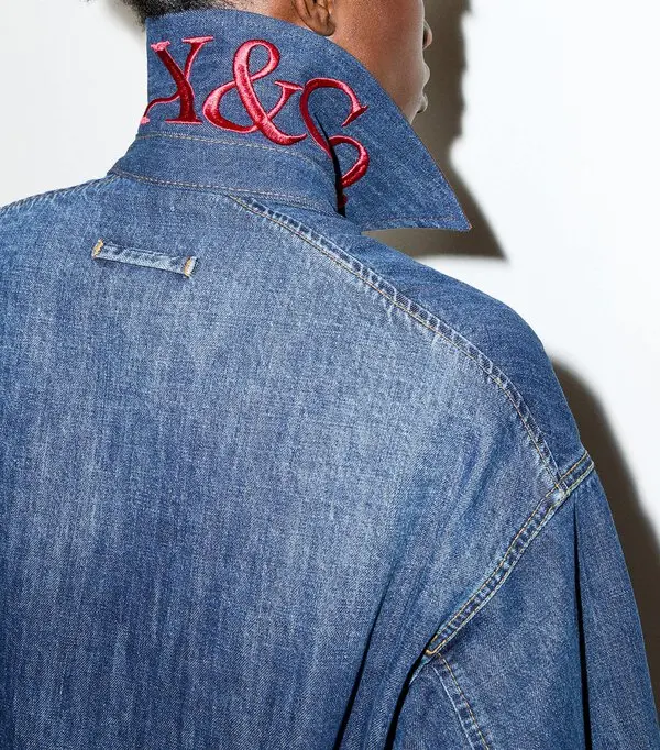 Max & Co. Denim Contrast Collar Jacket