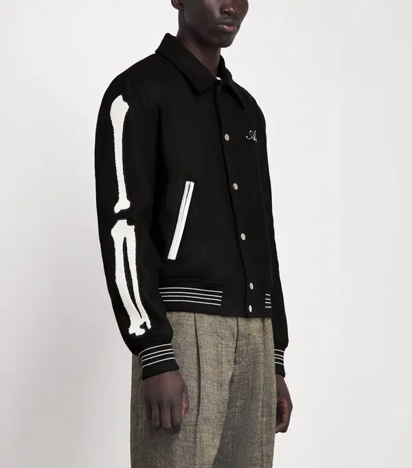 Amiri Wool Bones Varsity Jacket