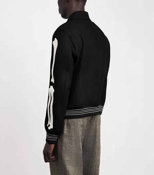 Amiri Wool Bones Varsity Jacket