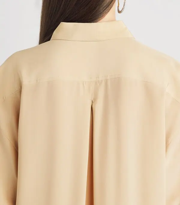 TOTEME Silk Pleated Midi Shirt Dress