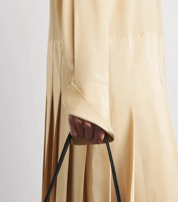 TOTEME Silk Pleated Midi Shirt Dress