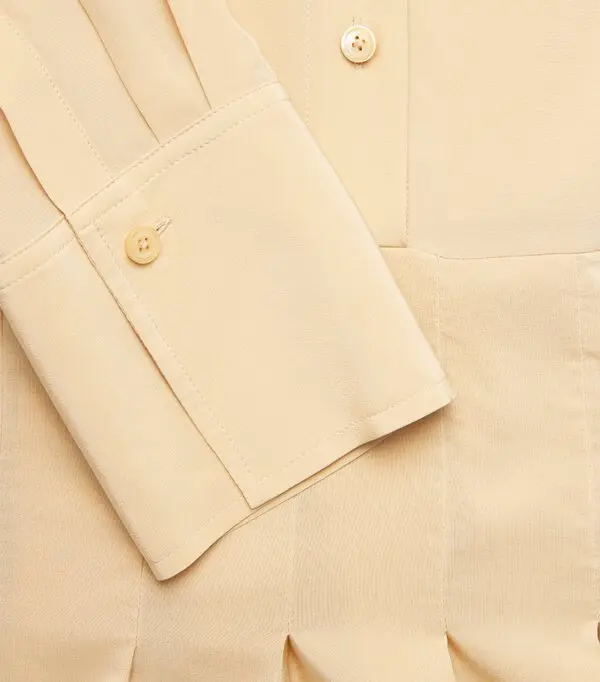 TOTEME Silk Pleated Midi Shirt Dress