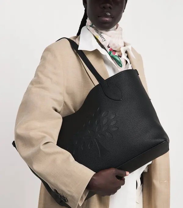 Mulberry Grained Leather Tree Tote Bag - Black
