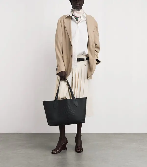 Mulberry Grained Leather Tree Tote Bag - Black