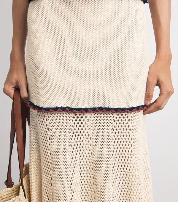 Escvdo Crochet Maxi Skirt