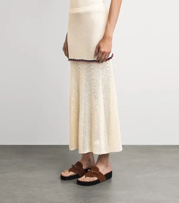 Escvdo Crochet Maxi Skirt