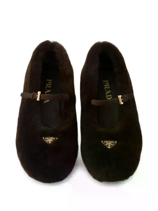 Prada Shearling Ballerinas