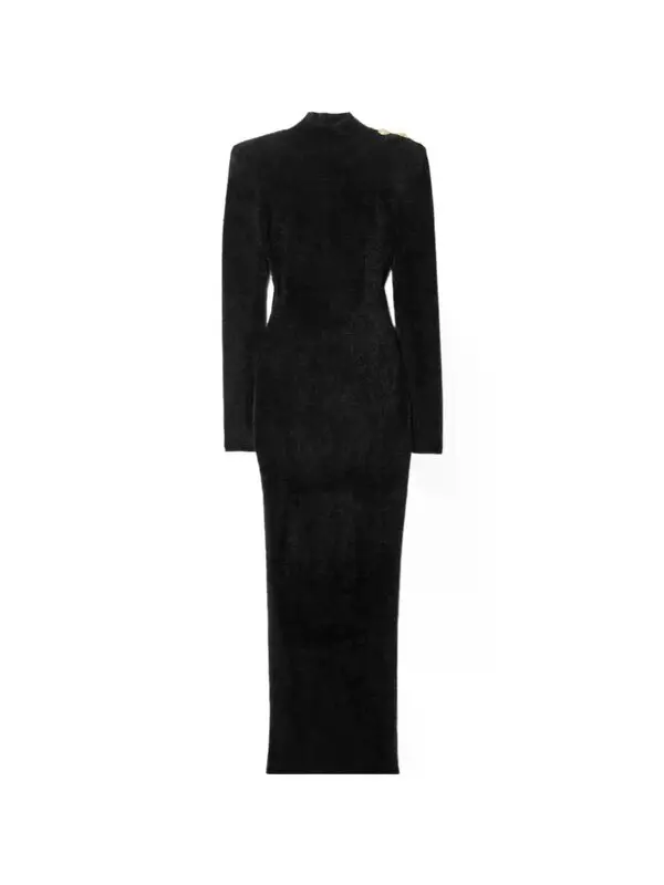 Balmain Button-embellished Long-sleeve Dress