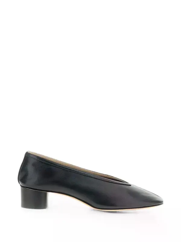 Le Monde Beryl Calf Leather Block-heel Pumps - Black